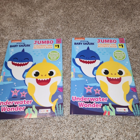 Pinkfong | Toys | Brand New Lot Of 2 Baby Shark Jumbo Coloring Activity ...